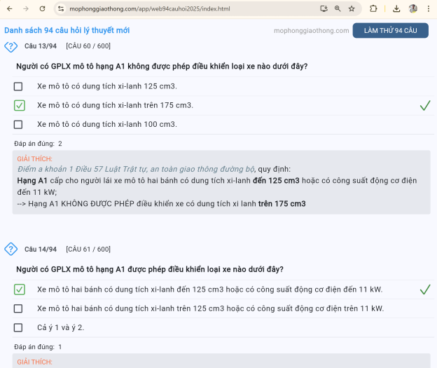 [Dự thảo] 94 câu hỏi lý thuyết GPLX mới năm 2025 – Chuyên trang cập ...
